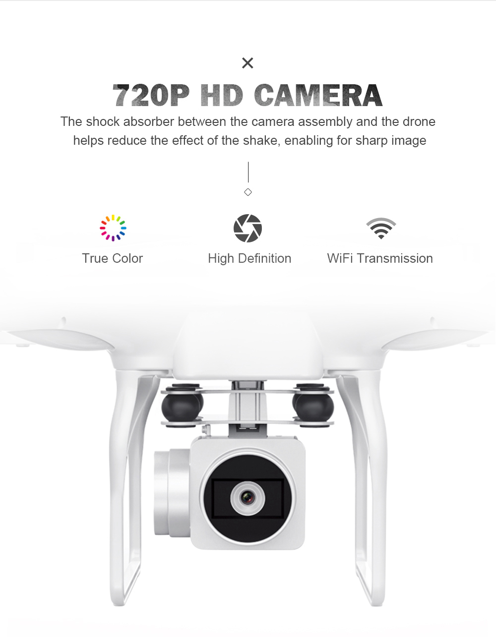 JJRC H68 BELLWETHER WiFi FPV RC Drone 720P 20mins RTF Black