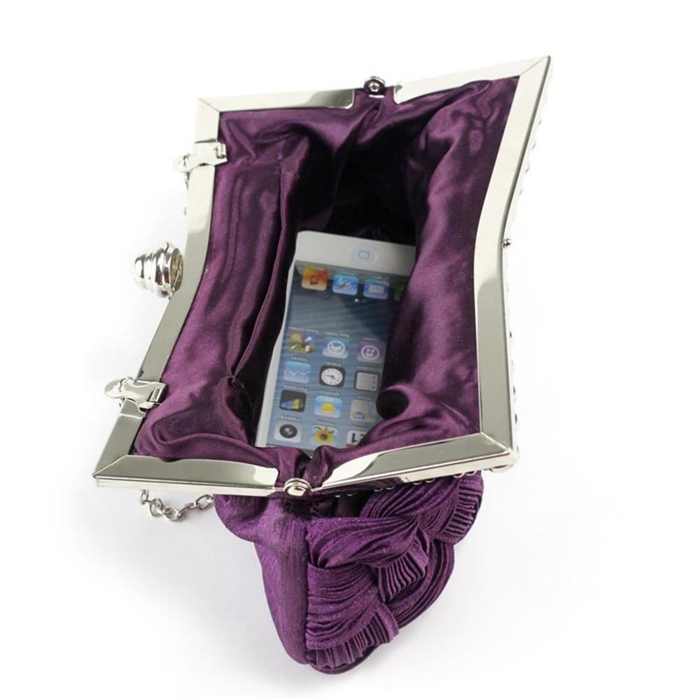 Women Handbag Clutches Bag Wallet Purse Messenger Phone Bag-Purple