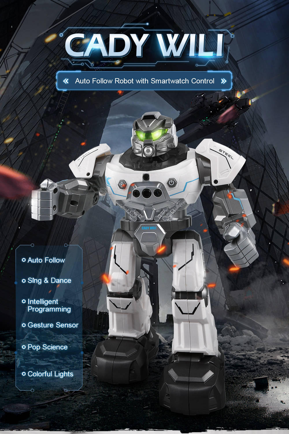 JJRC R5 CADY WILI Programmable Dancing RC Robot Blue