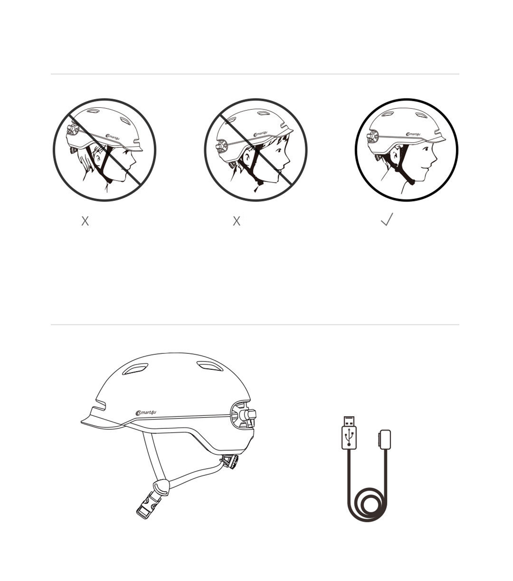 Xiaomi Smart4u SH50 Bicycle Smart Flash Helmet Blue