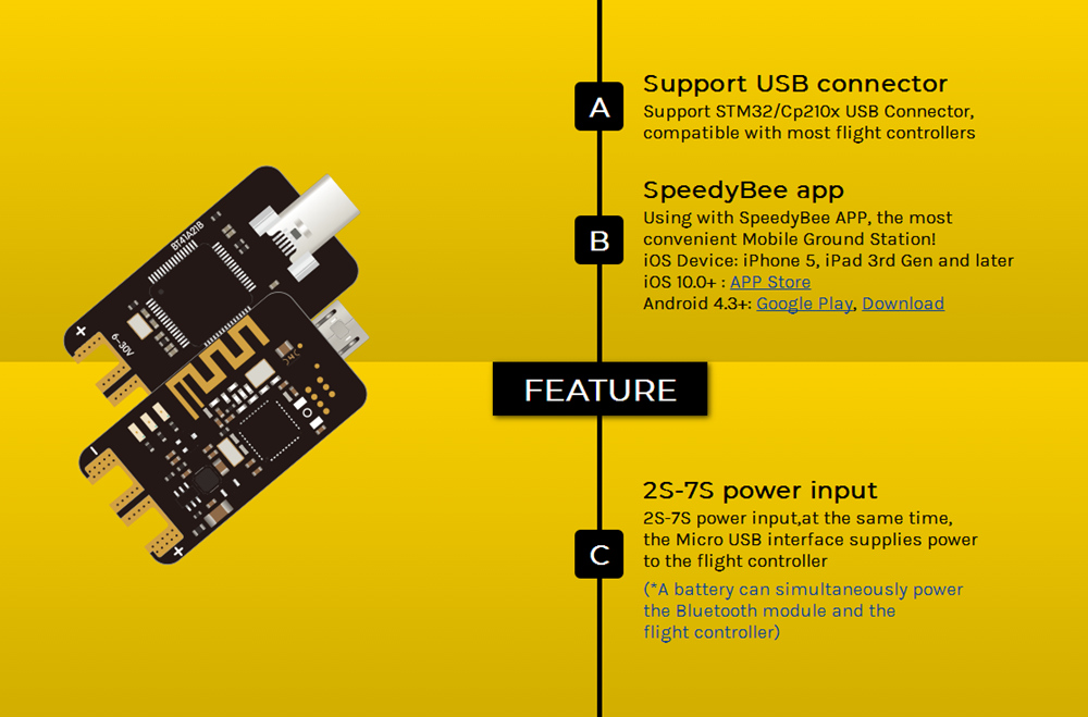 SpeedyBee Bluetooth-USB Adapter Flight Controller