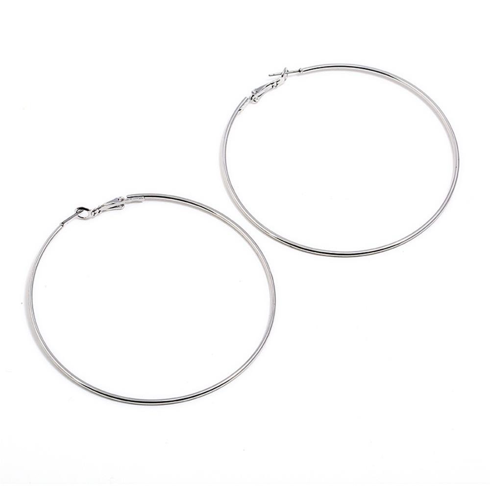 Hoop Round Shape Earrings for Women Jewelry Silver
