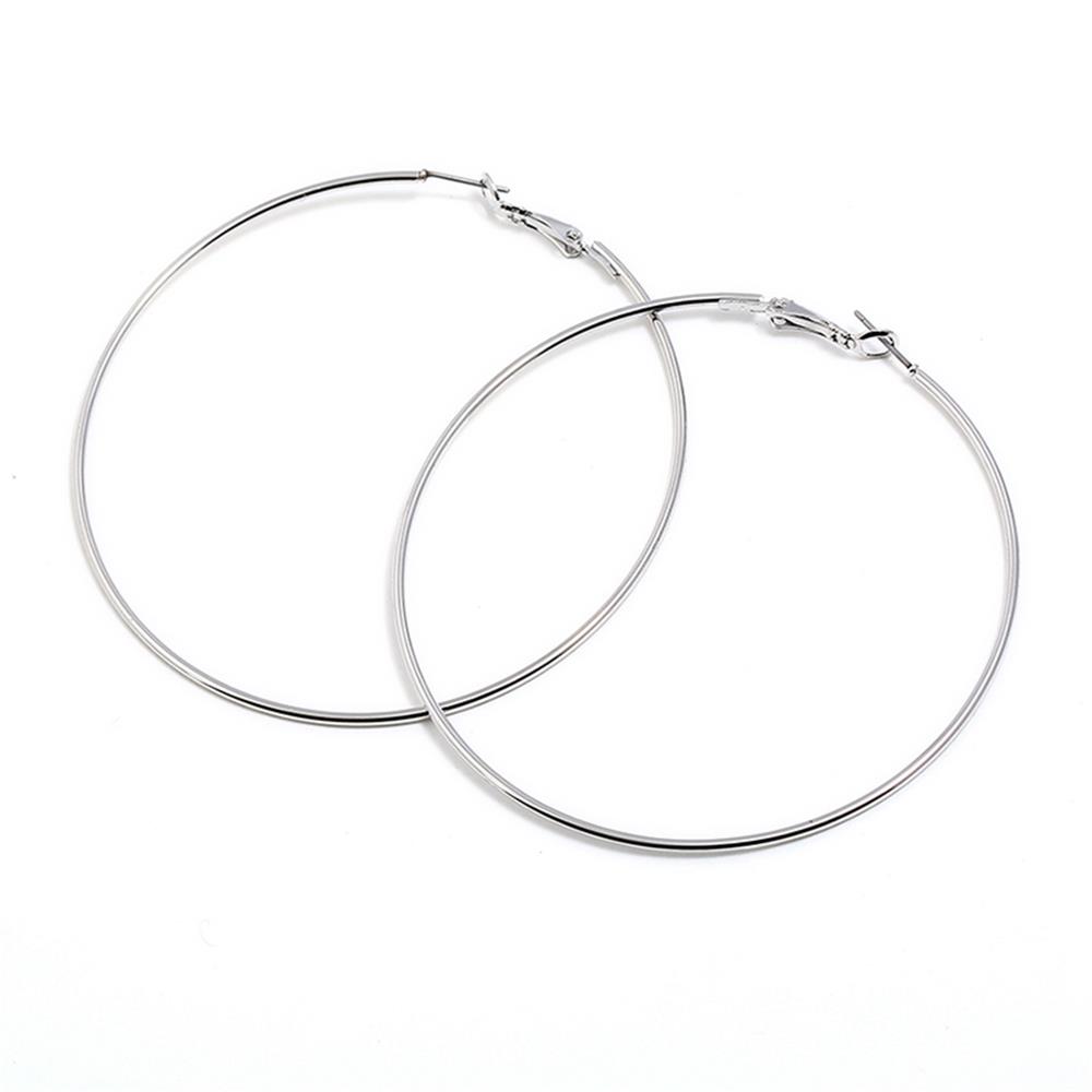 Hoop Round Shape Earrings for Women Jewelry Silver