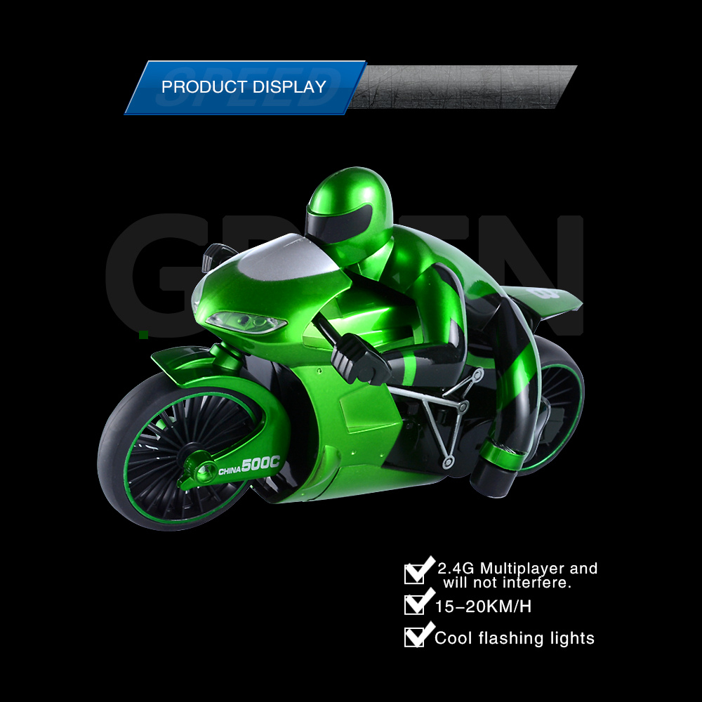 CSRC-22 2.4G 1:16 Drift RC Motorcycle LED Light RTR Green