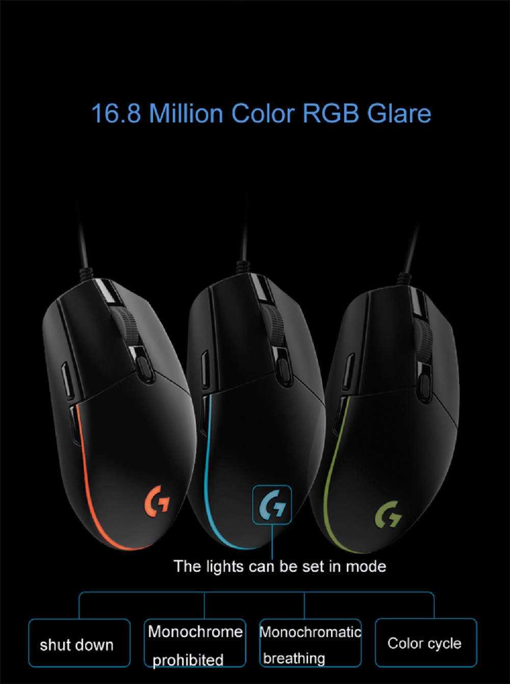 Logitech G102 Prodigy Wired Gaming Mouse 6 Programmierbare Tasten RGB ...