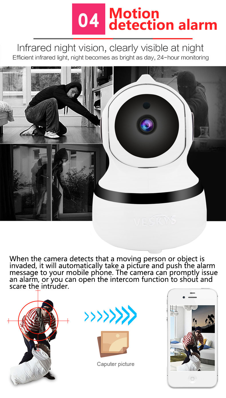 VESKYS N23 1080P WiFi IP Camera White
