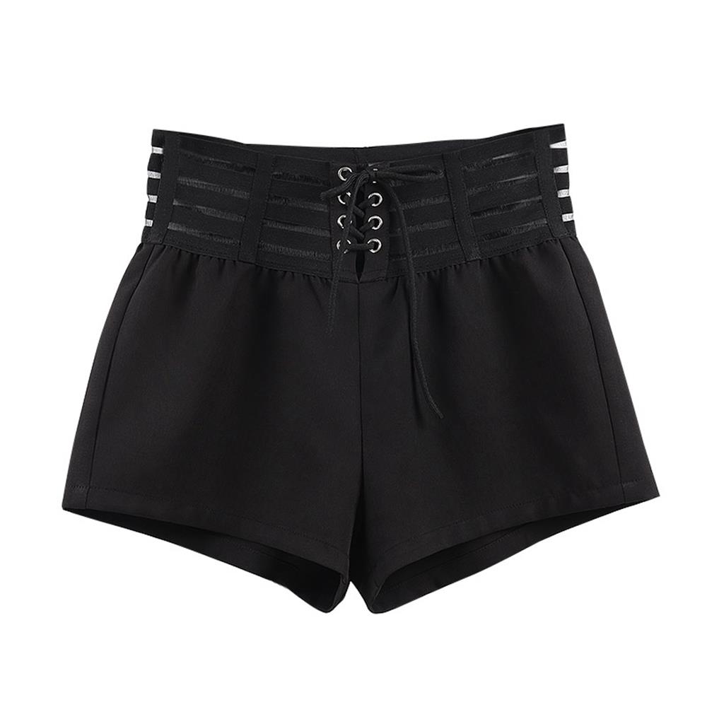 2018 Women Fashion Lace Up Nightclub Leisure Shorts Black