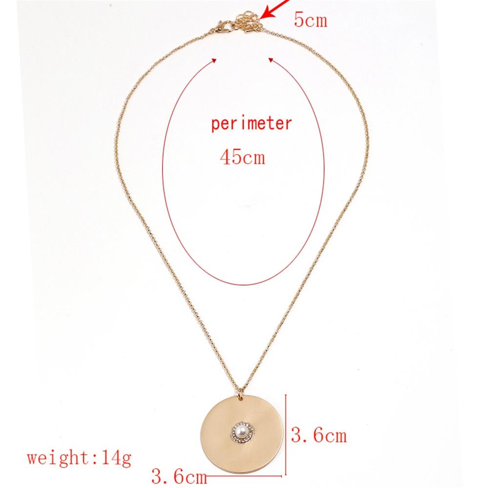 Round Pearl Shape Necklace for Women Pendant Gold