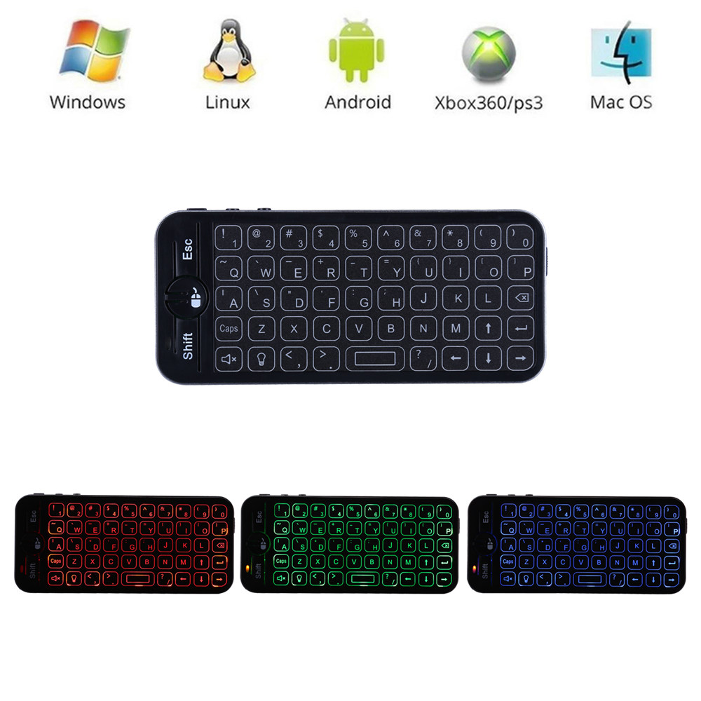 Ipazzport KP-810-16T-RGB 3-Color Backlight 2.4G Mini Wireless Keyboard
