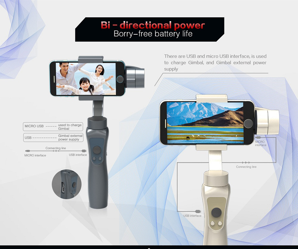 S5 3-Axis Brushless Handheld Gimbal Stabilizer for Phone