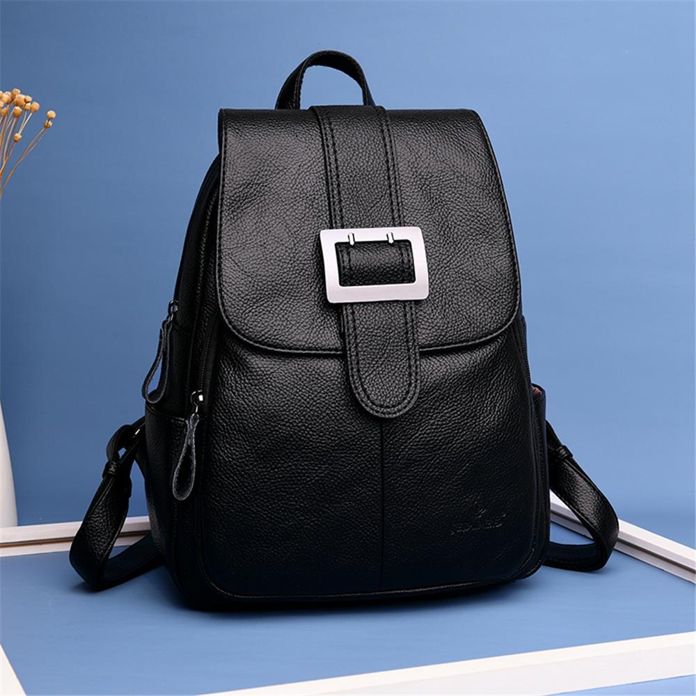 Women's PU Leather Backpack Black
