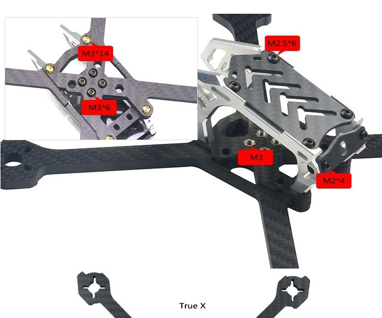 Kingkong LDARC KK 220 220mm Carbon Fiber True X Frame Kit