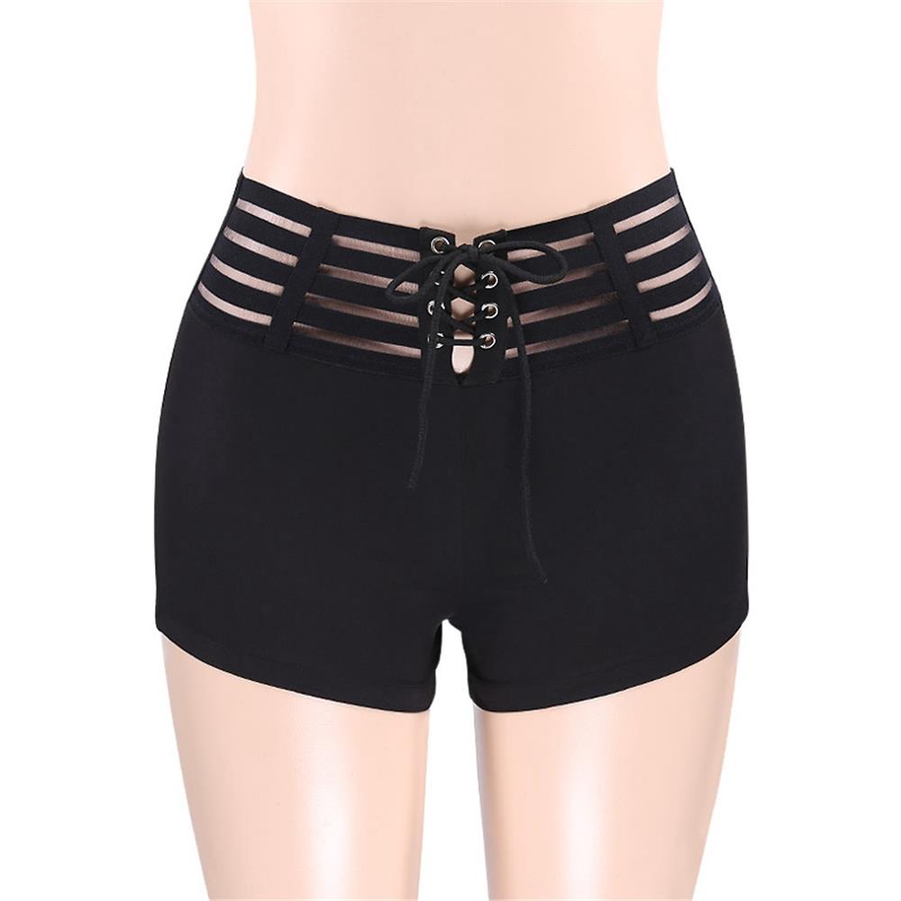 2018 Women Fashion Lace Up Nightclub Leisure Shorts Black