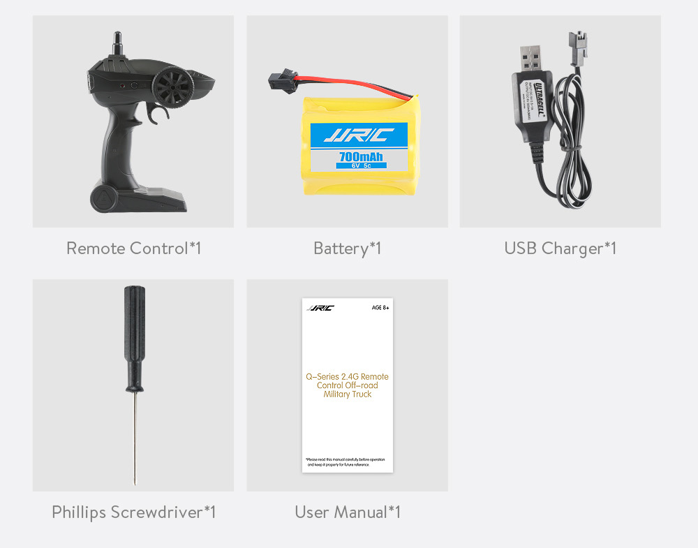 JJRC Q60 Transporter RC Car 6WD Military Truck RTR Army Green