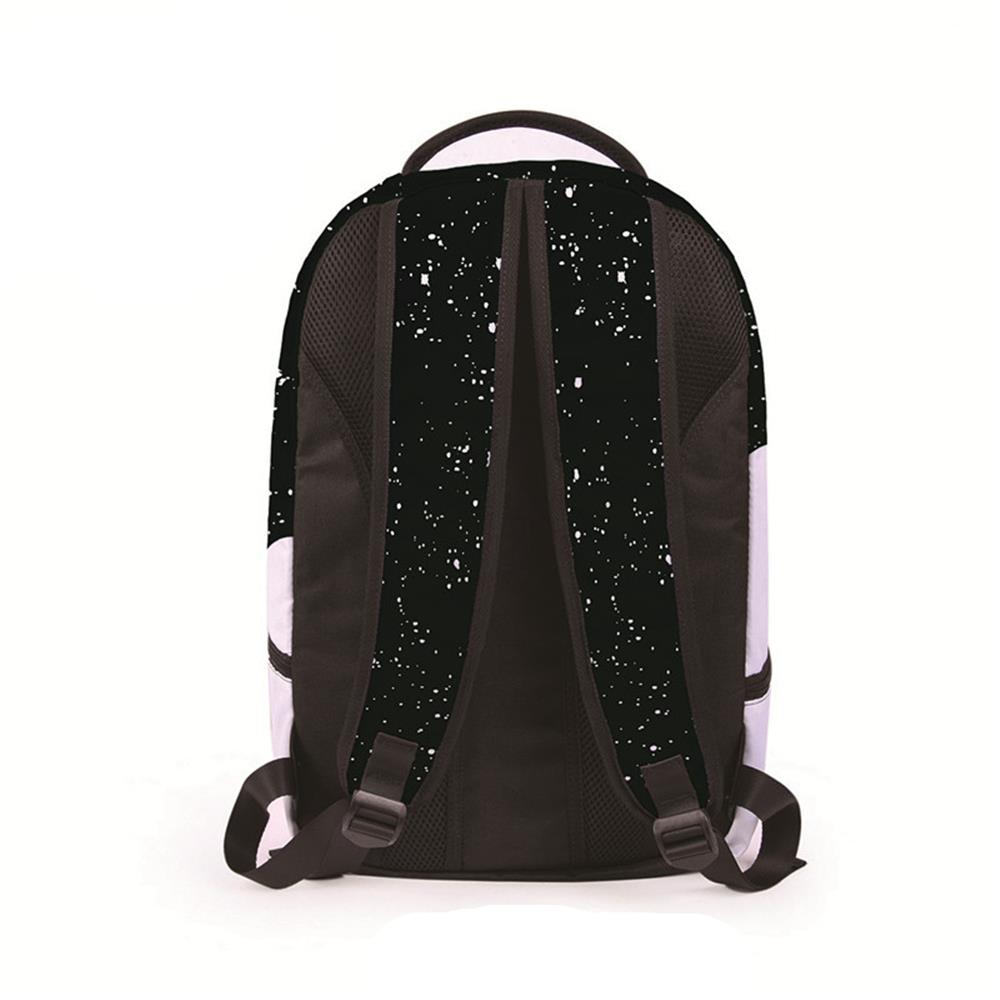 3D Creative Printed Pouring Milk Pattern Backpack Black