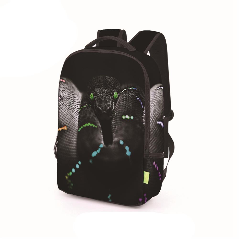 3D Printed Snake Pattern Backpack Black