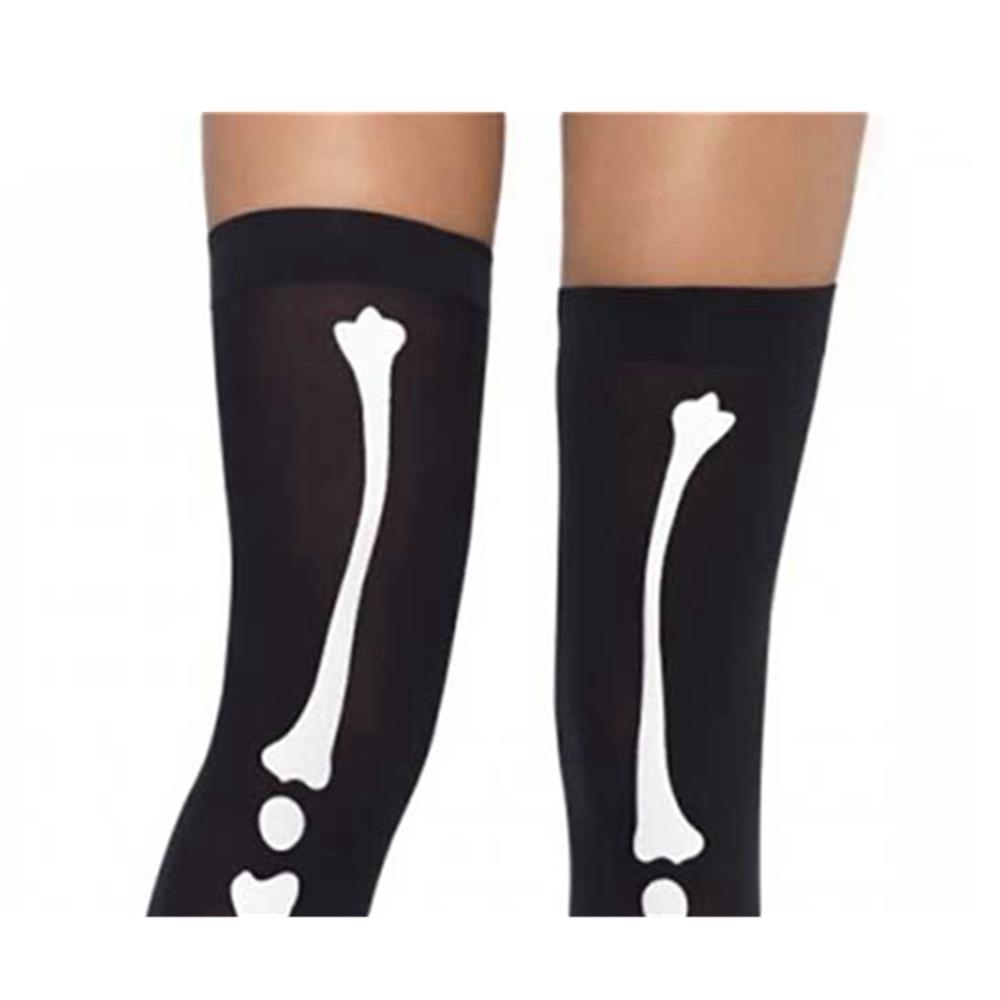 Halloween Fashion Slim Funny Printed Stretch Skeleton Stocking