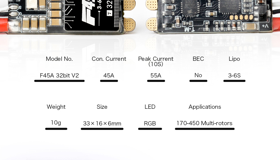 T-Motor F45A V2 45A BLHeli_32 Dshot1200 ESC for FPV Racing Drone