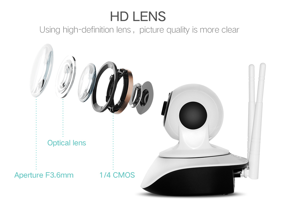 VESKYS N12 720P Wifi IP Camera White US Plug