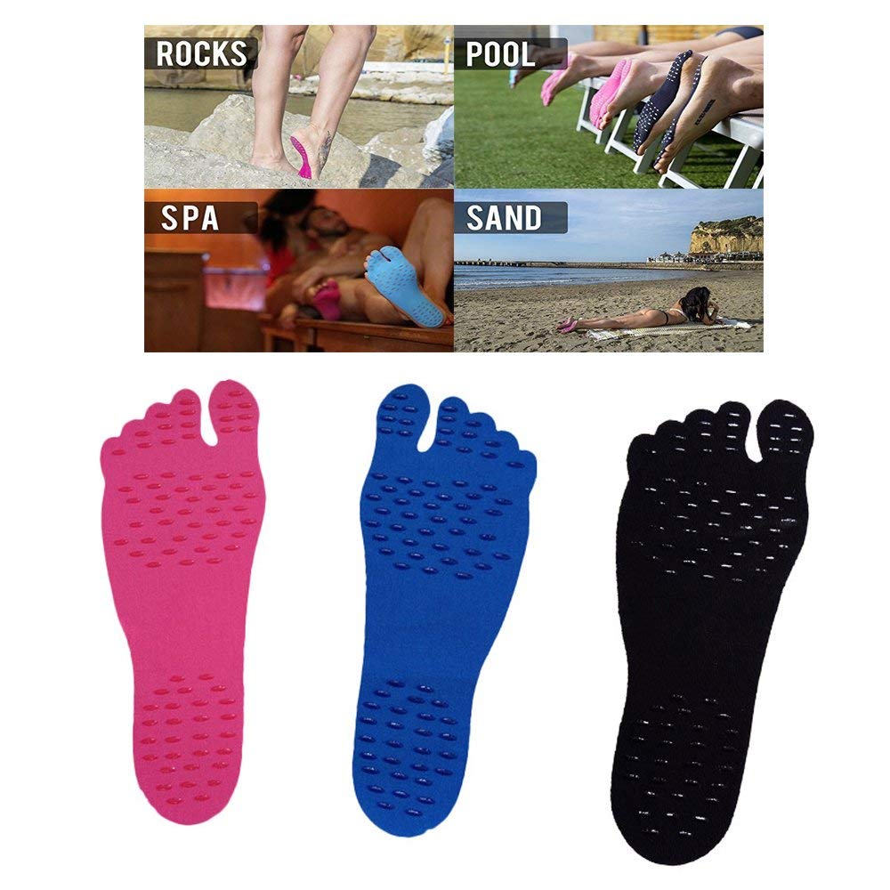 1 Pair Nakefit Beach Insole Portable Foot Stickers Pink