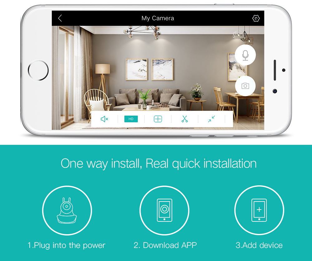 VESKYS N12 720P Wifi IP Camera White US Plug