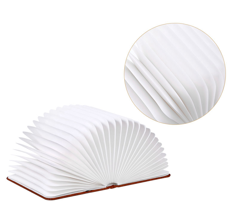Walnut Foldable Book Shaped LED Night Light Warm Light