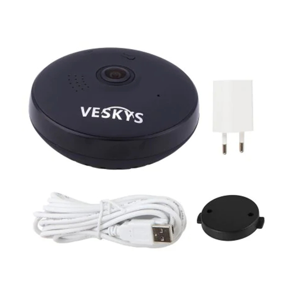 VESKYS N1 1536P 3.0MP Mini HD WiFi IP Camera Black EU Plug