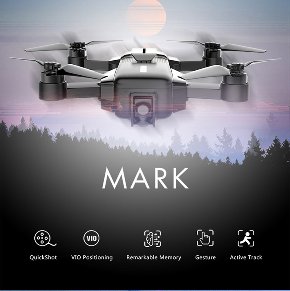 High Great Mark Wifi FPV VIO Drone + Camera BNF White