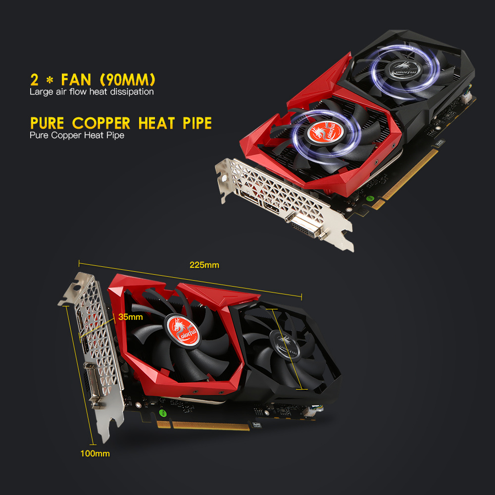 Colorful GTX 1050Ti NB 4G Video Graphics Card Black