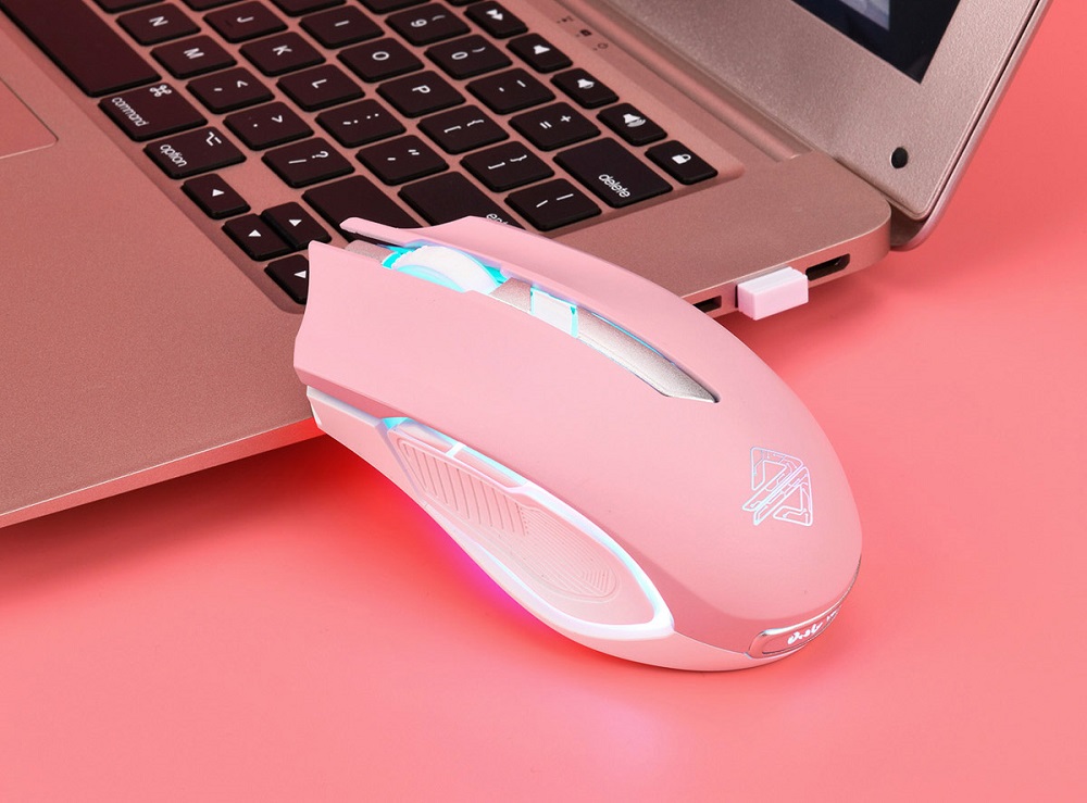 Ajazz AJ302 Pro Dual Mode Gaming Mouse Pink
