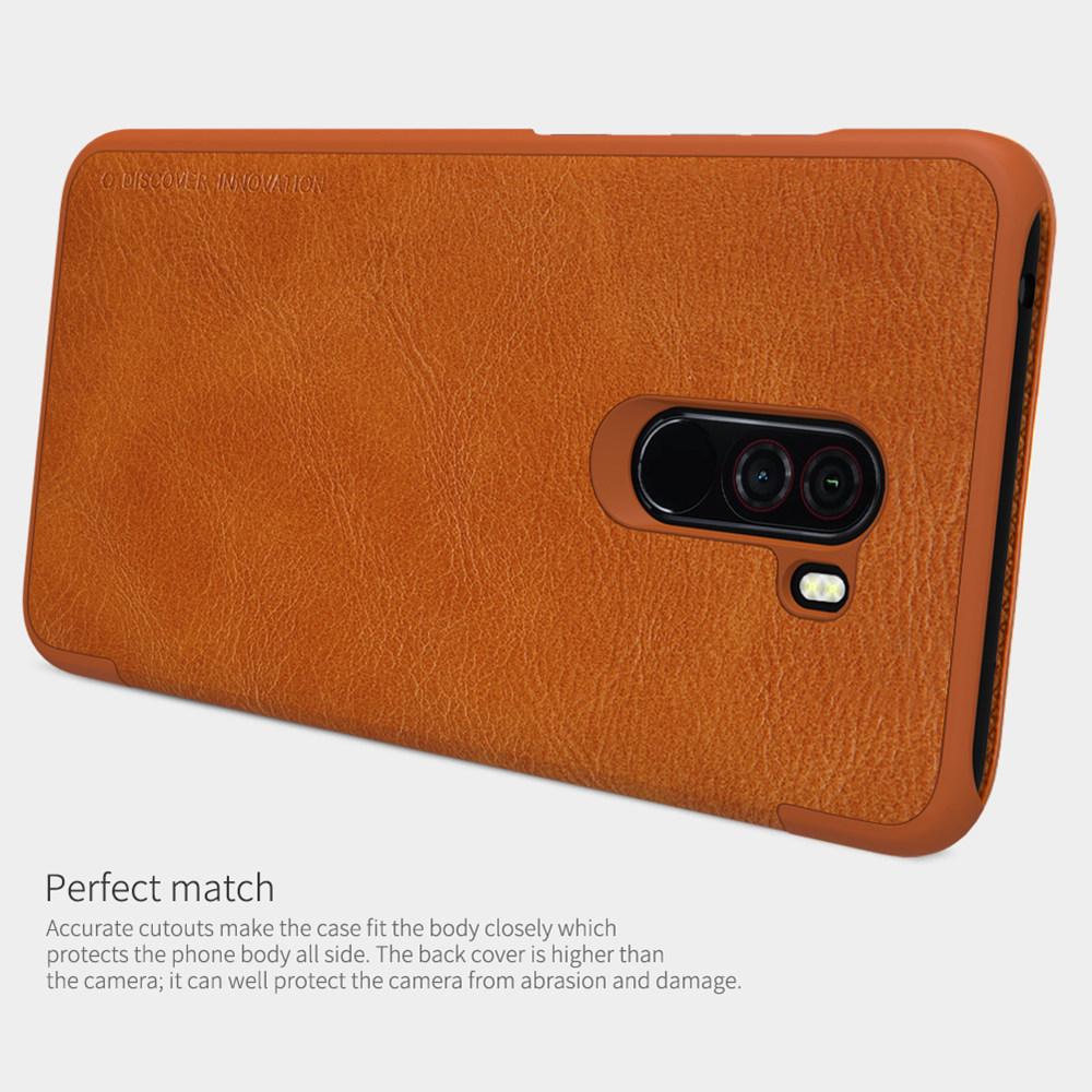 NILLKIN Leather Phone Case for Xiaomi Pocophone F1/Poco F1 Black