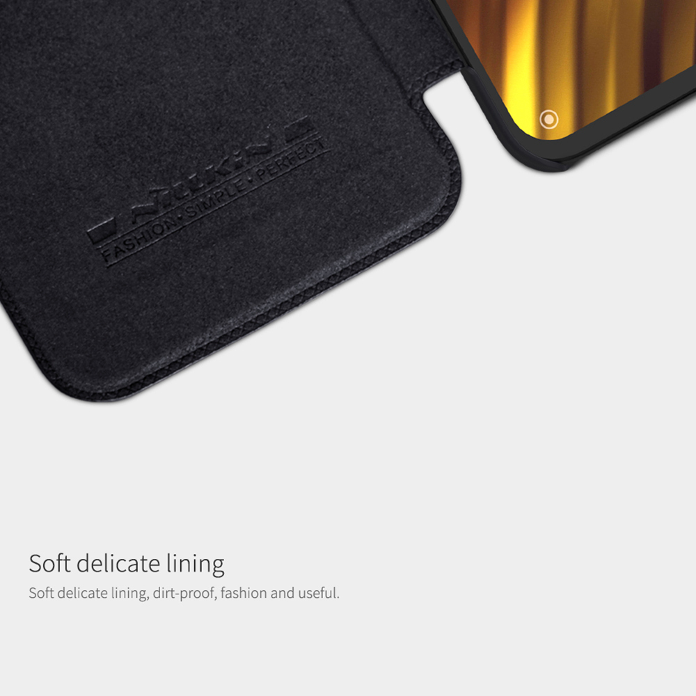 NILLKIN Leather Phone Case for Xiaomi Pocophone F1/Poco F1 Black