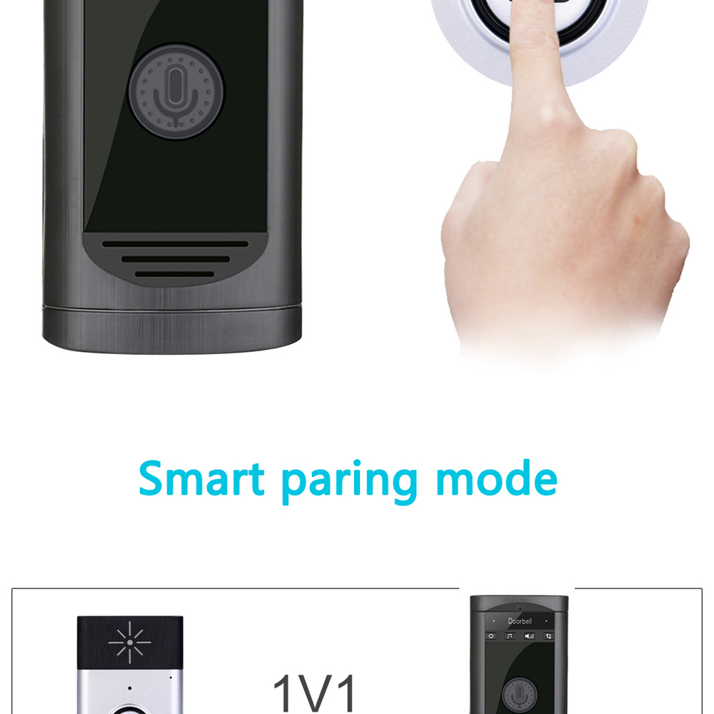 H6S 1v2 Wireless Voice Intercom Doorbell Silver Black