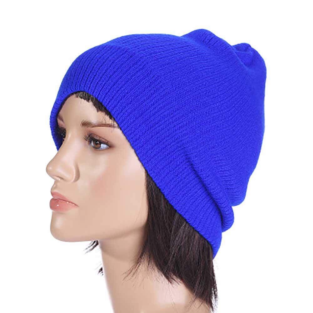 Unisex Pure Color Knitted Hat Royal Blue