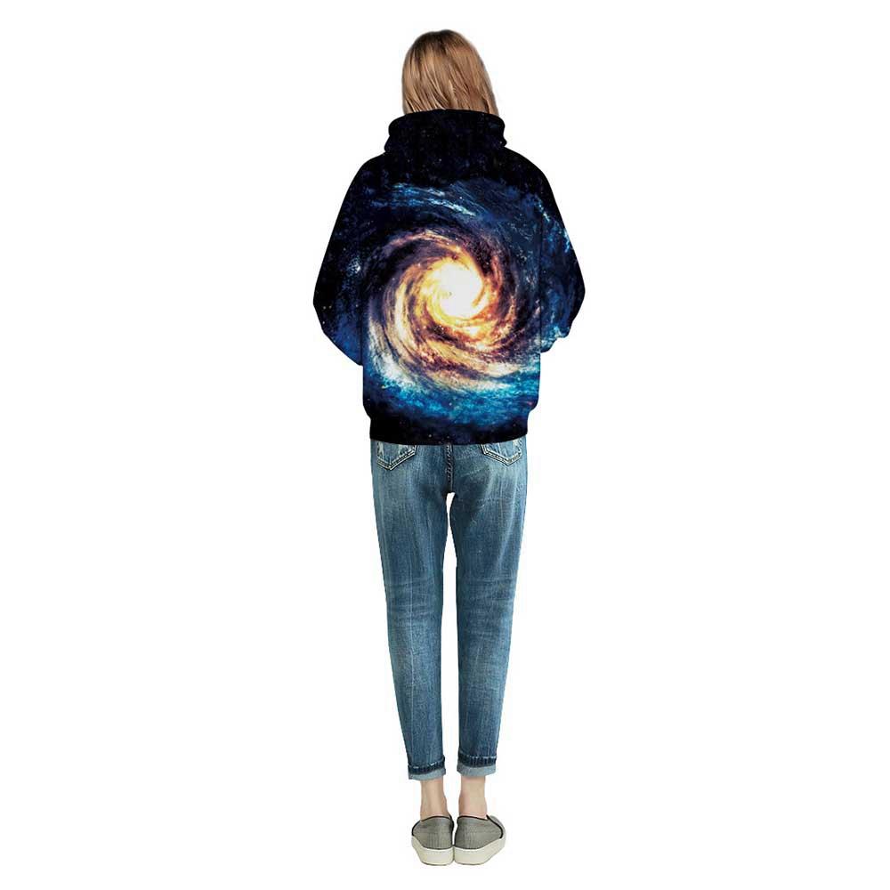 3D Digital Printed Star Vortex Pattern Unisex Hoodie Multicolor
