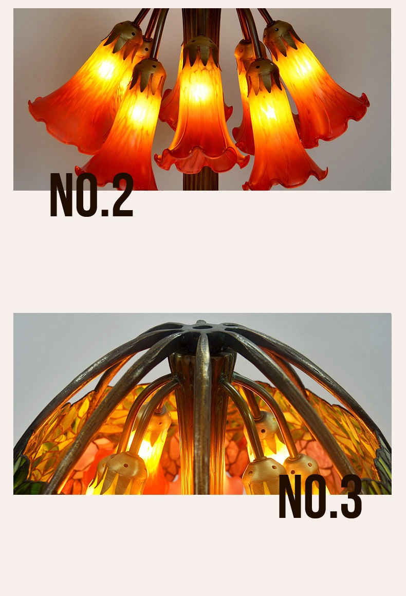 FUMAT Tiffany Style Lotus Handcrafted Table Lamp
