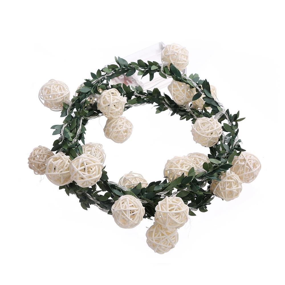 20PCS Rattan LED Bulbs String Floral Lights Warm White