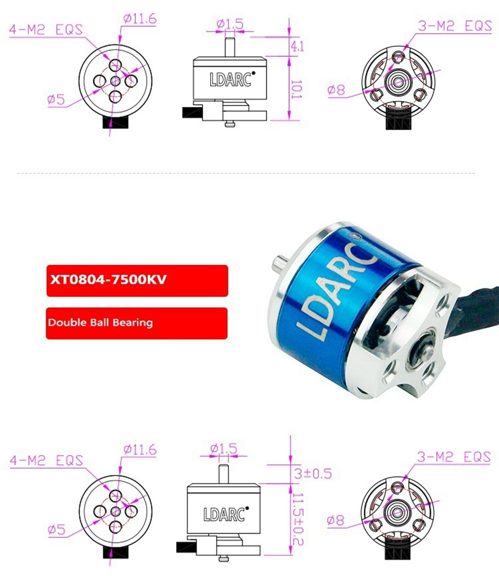 LDARC/Kingkong GT7 Tiny 75mm Frame Kit for FPV RC Drone