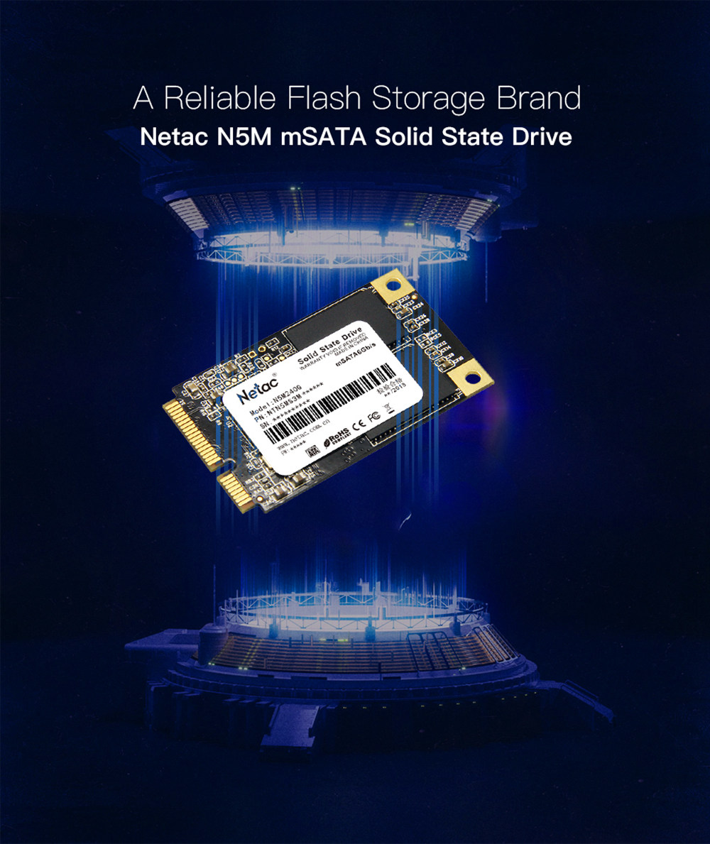 Netac N5M 240GB mSATA 6Gb/s Internal SSD Black