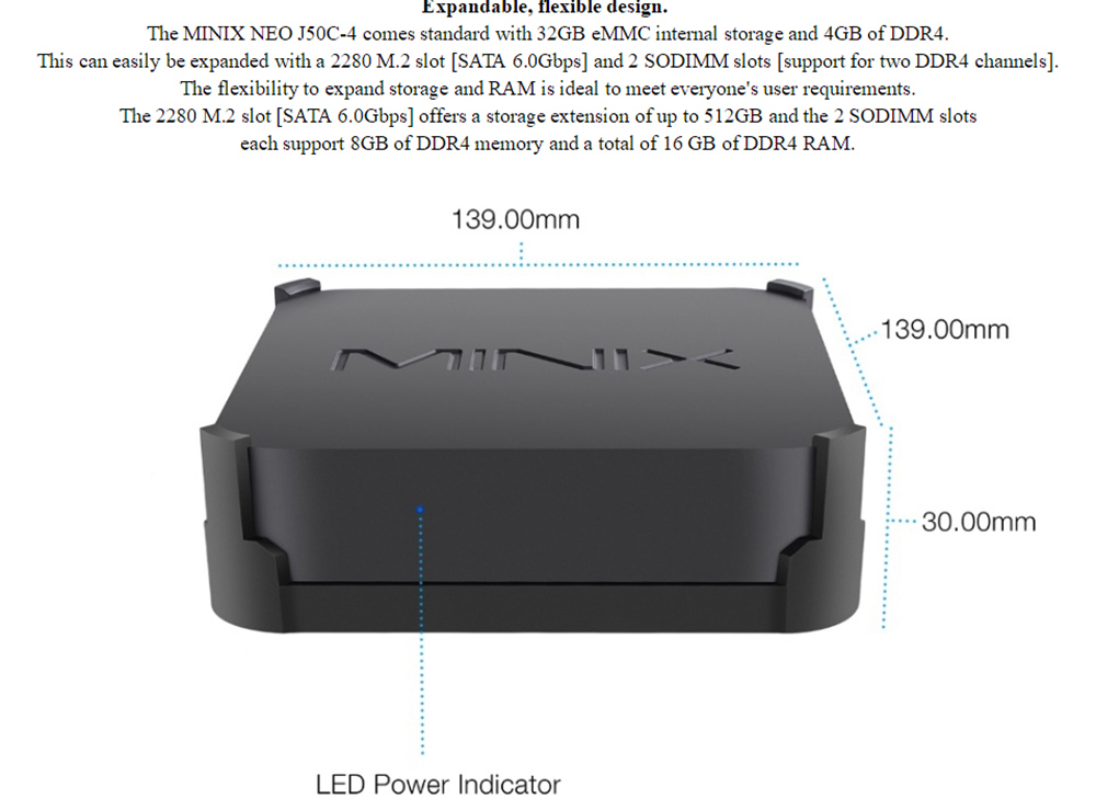 MINIX NEO J50C-4 Intel J5005 Windows 10 Pro 4GB/32GB Mini PC