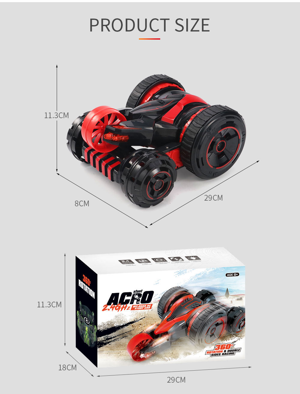 JJRC Q49 ACRO 2.4G 6CH RC Stunt Car RTR Red