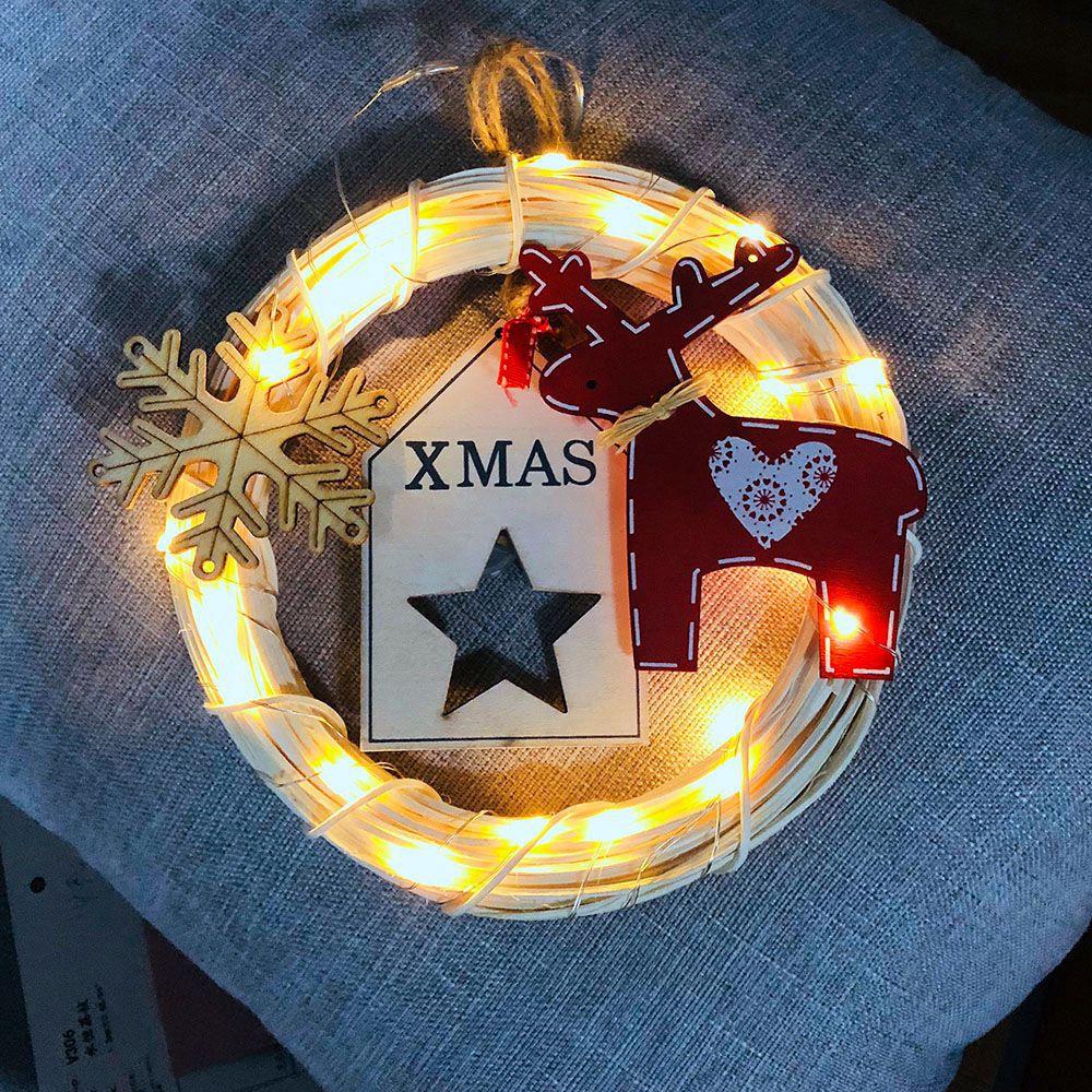 Wreath DIY White Round Rattan String Light Warm White