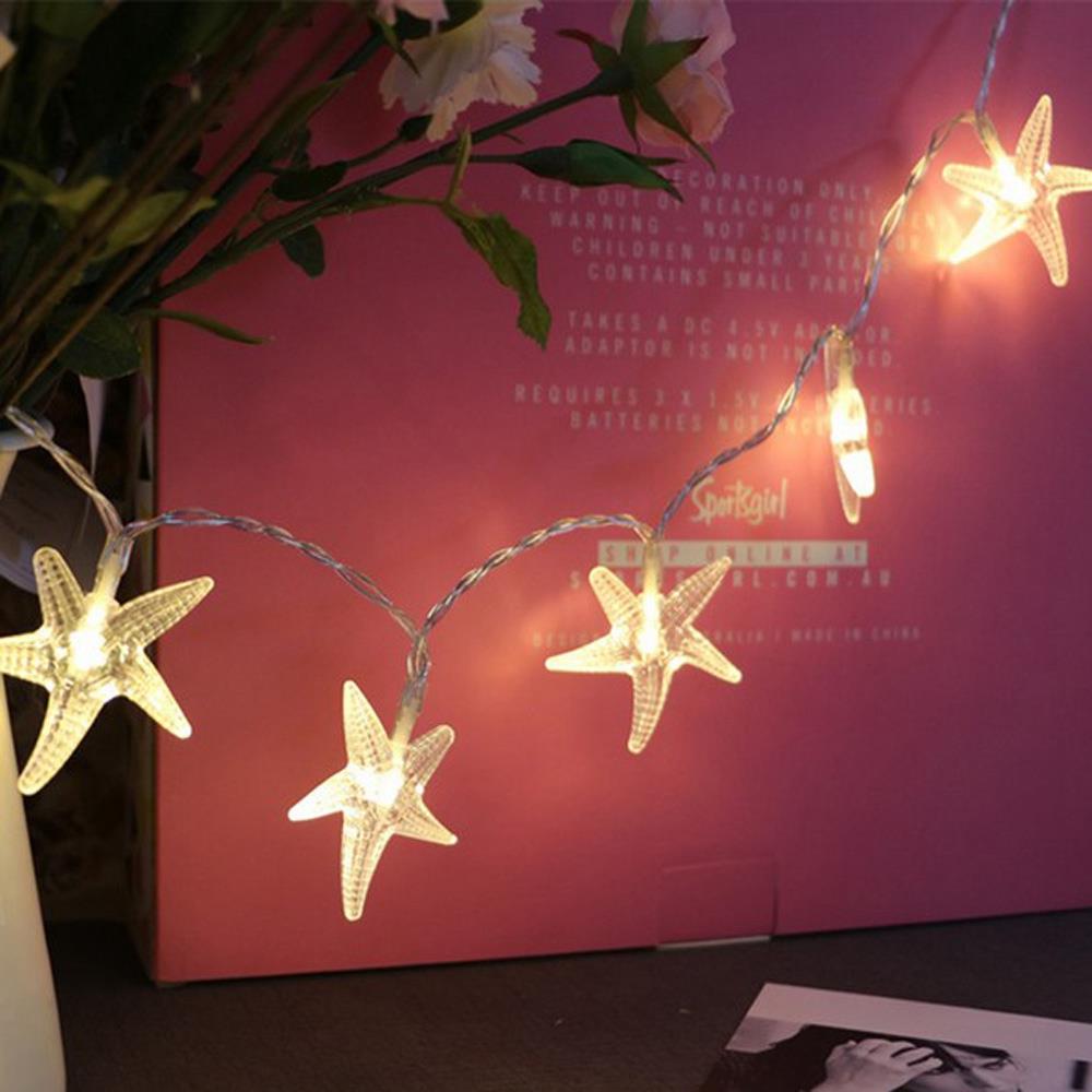 10PCS Starfish LED Battery LED String Lights Warm White