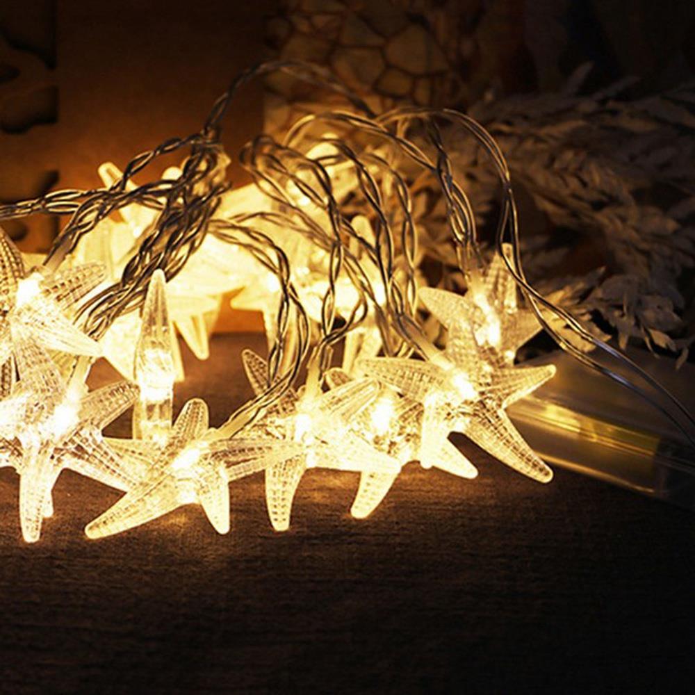 10PCS Starfish LED Battery LED String Lights Warm White