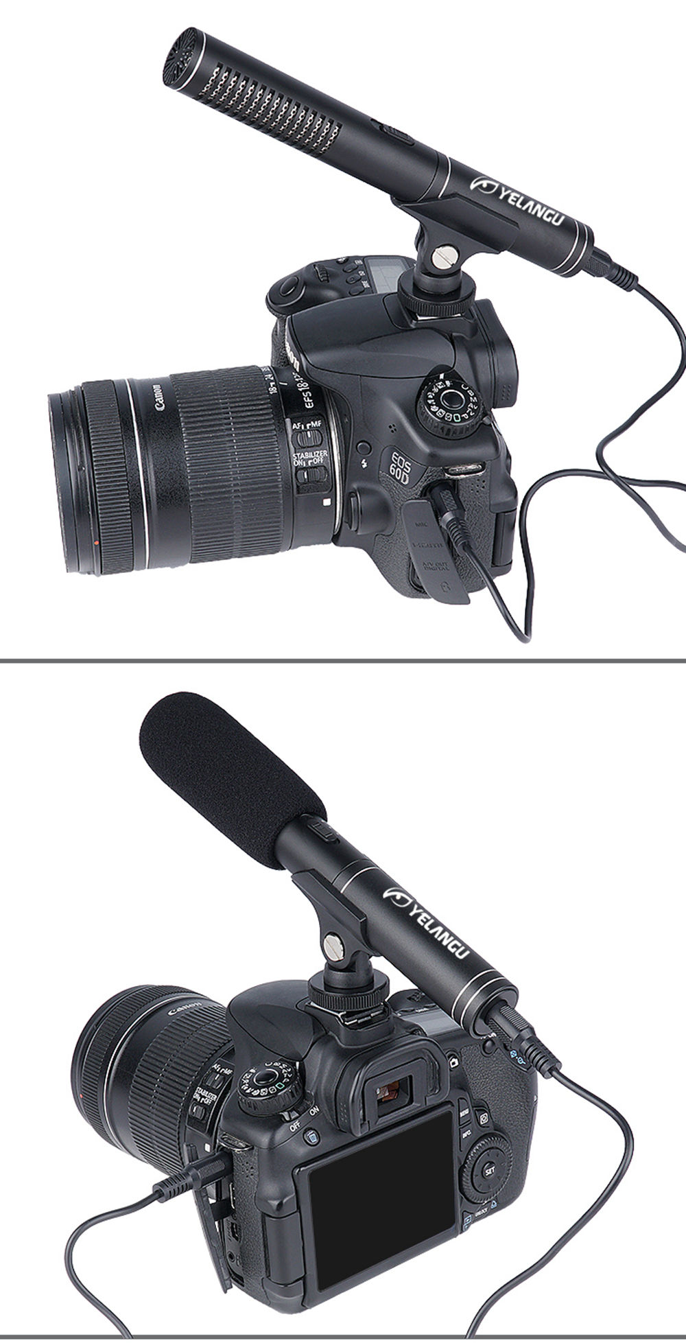 Yelangu MIC01 Outdoor Microphone Portable Audio Output Line Black