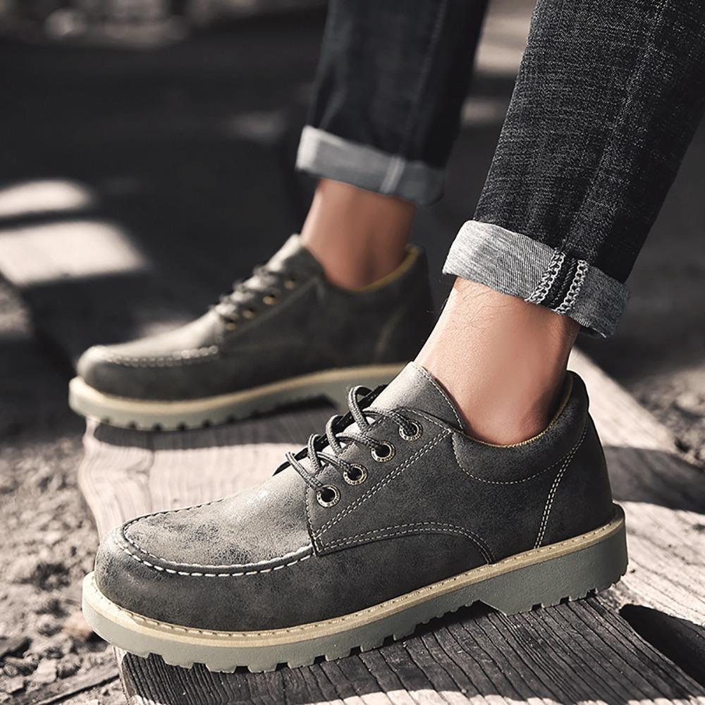K07 Men's Leather Tooling Shoes EU43.5 Gray
