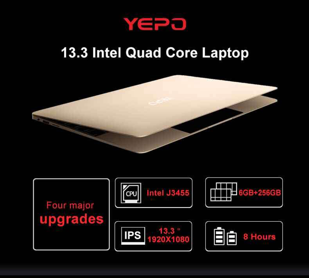 YEPO 737A Laptop 6GB 256GB Gold