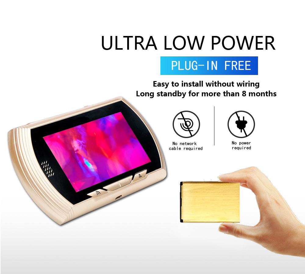 Danmini YB-43HD-MW Digital Peephole Viewer Camera Gold