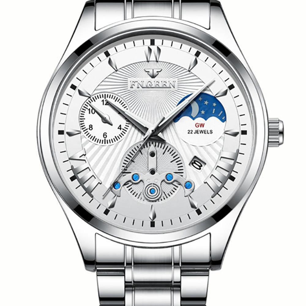 FNGEEN 5606 Men's Stainless Steel Watch White