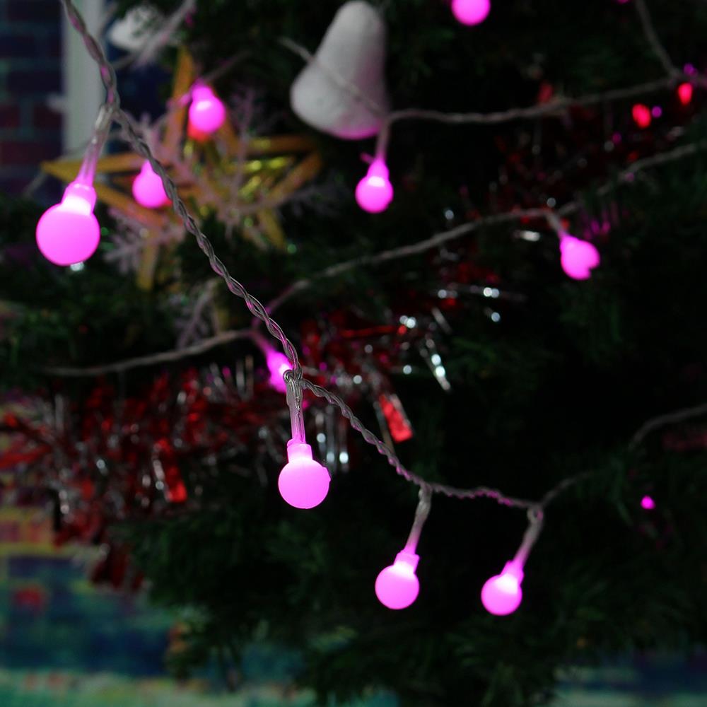 30PCS LED Cherry Matte Balls String Lights Pink